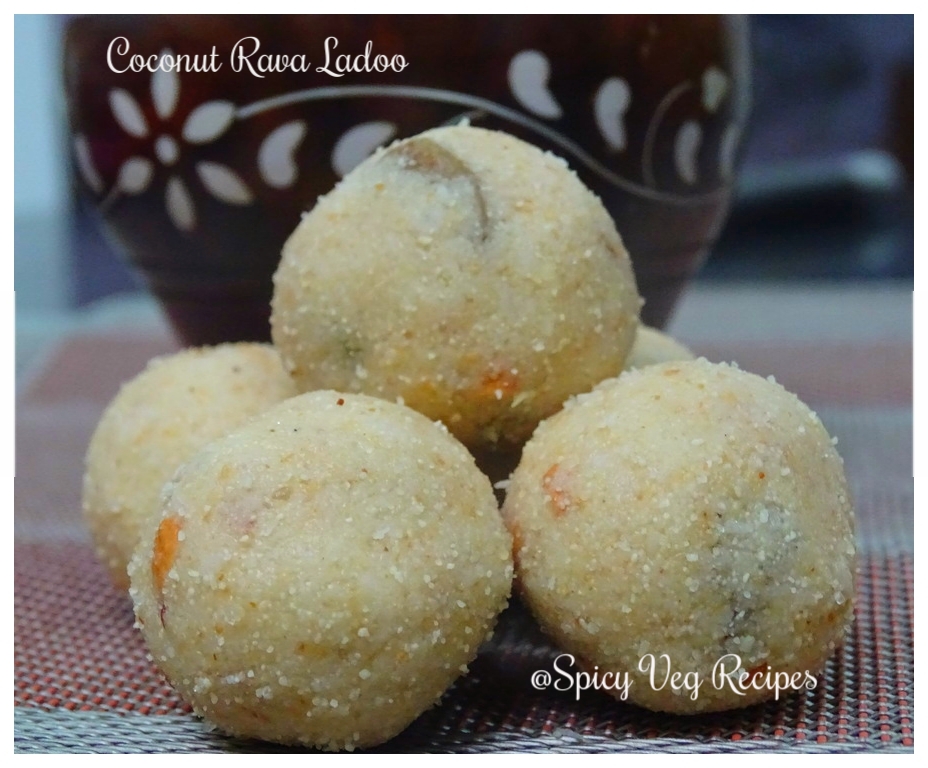 Rava coconut Ladoo Semolina and coconut Laddu step by step with photo ...